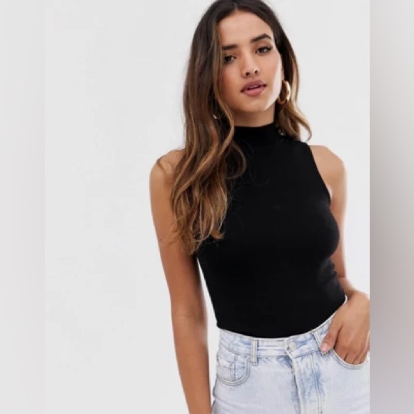 stradivarius | Tops | Stradivarius Mockneck Ribbed Tank | Poshmark